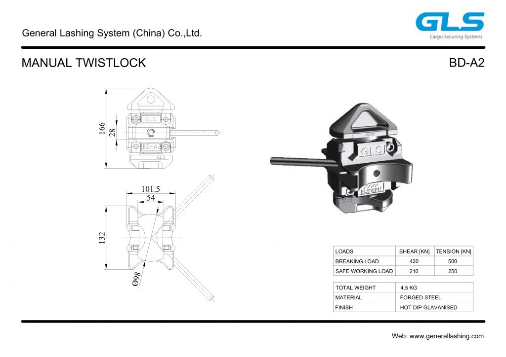 BD-A2/R Intermediate twistlock right handed locked • Van Doorn ...