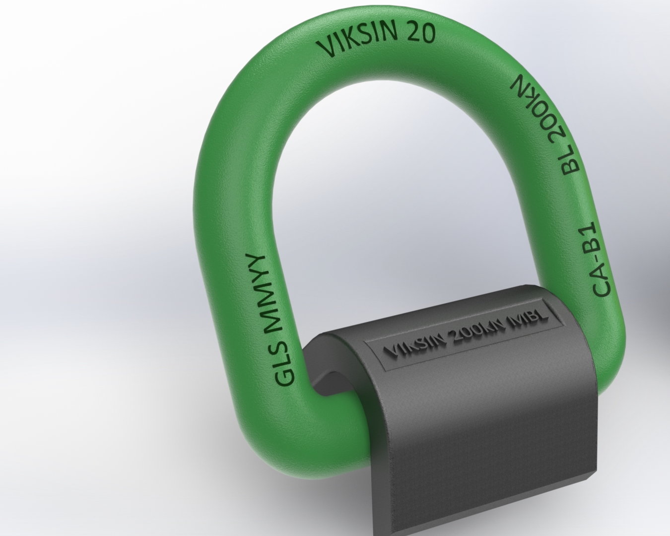 Viksin / GLS D-ring SWL-10t MBL=20t Powder Coated Green SET (Ring + cap)