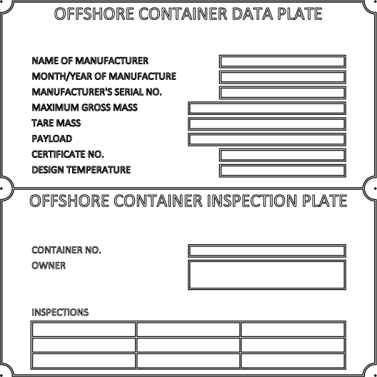 CSC/DNV Data plate 250x250x1mm stainless steel • Van Doorn Containerparts